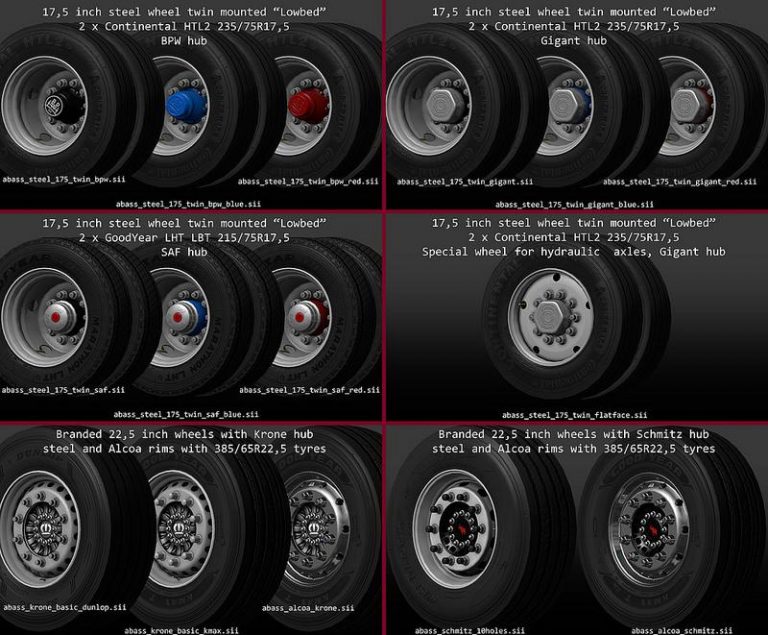 Abasstreppas trailer wheel pack v1.1 ETS2 - Euro Truck Simulator 2 mod / ETS2 mod