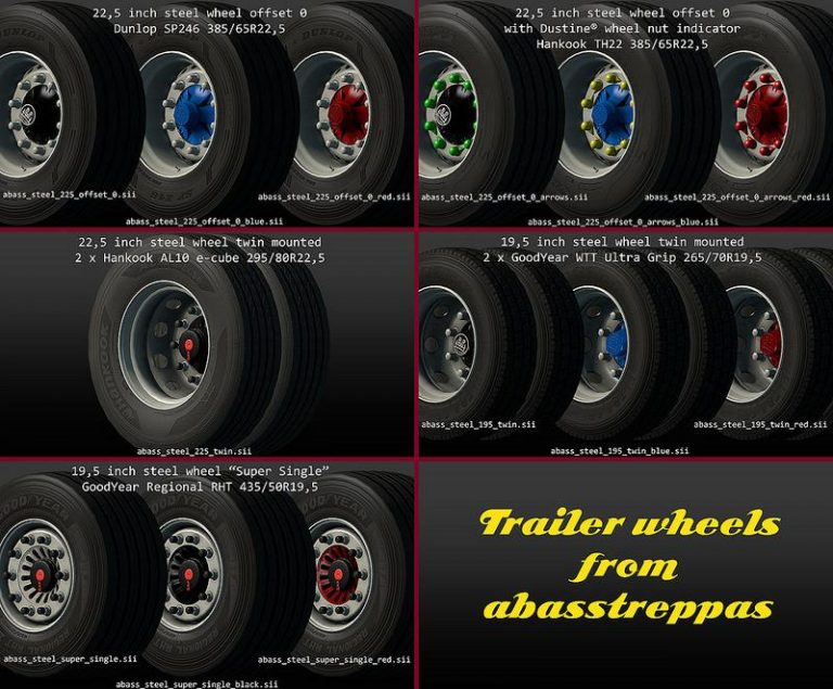 Abasstreppas trailer wheel pack v1.1-ETS2-4 - ETS2 mods, Euro Truck Simulator 2 mods download Free!
